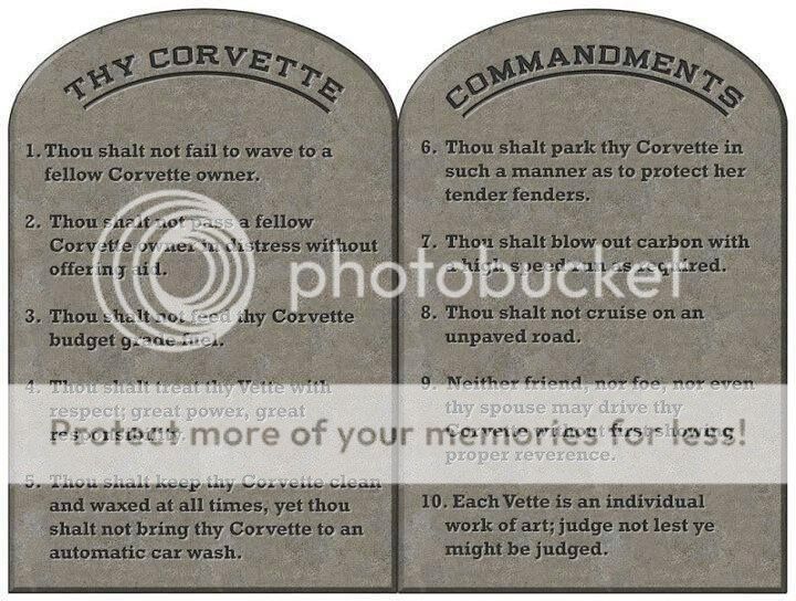 Corvette commandments - CorvetteForum - Chevrolet Corvette Forum Discussion